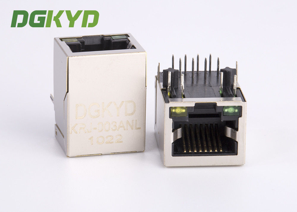 Cat5 RJ45 Ethernet connector with common mode choke , G/Y LED