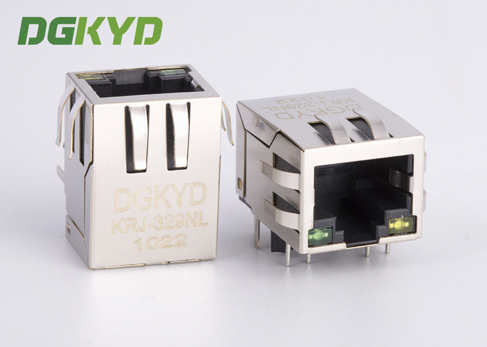 1000BASE-T Single Port Industrial RJ45 Connector Dip CAT6 Ethernet Jack ...