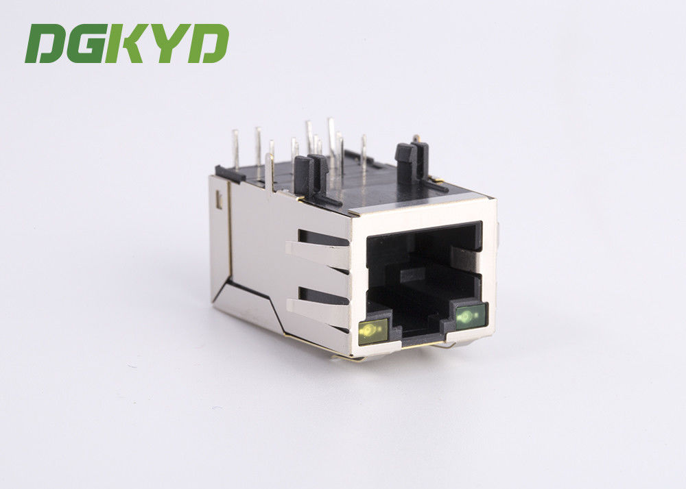 Shielded tab up RJ45 PCB jack Cat5 Industrial RJ45 Connector, right angle