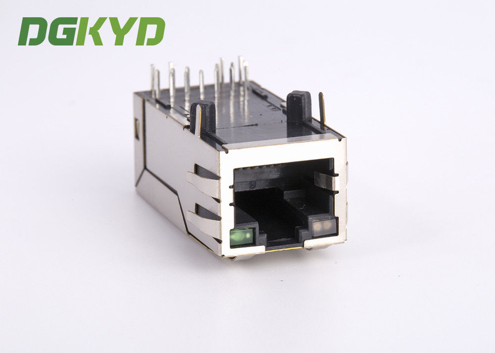Side entry Integrated gigabit ethernet rj45 cable connectors with Led ...