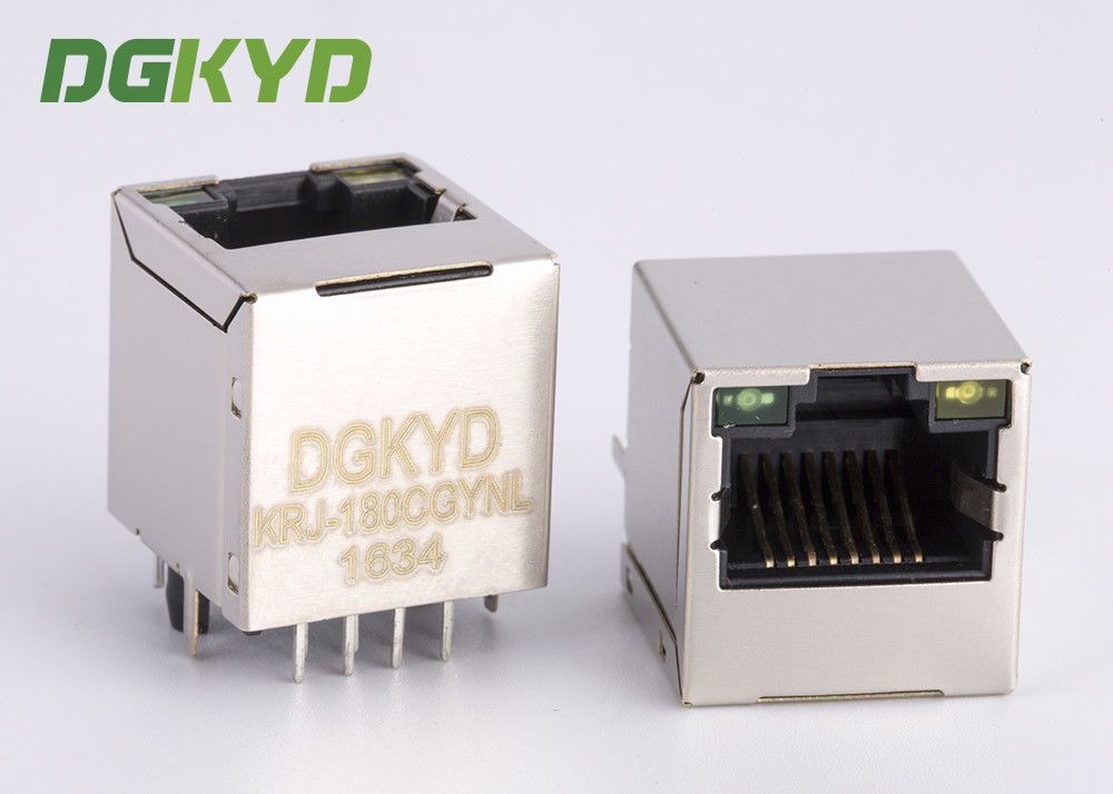 KRJ-180CGYNL Vertical entry 100 BASE RJ45 Shielded Ethernet Connector ...