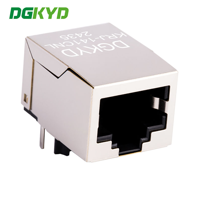 KRJ-141CNL RJ45 connector 1X1 port facing downwards with shielded unlit ...