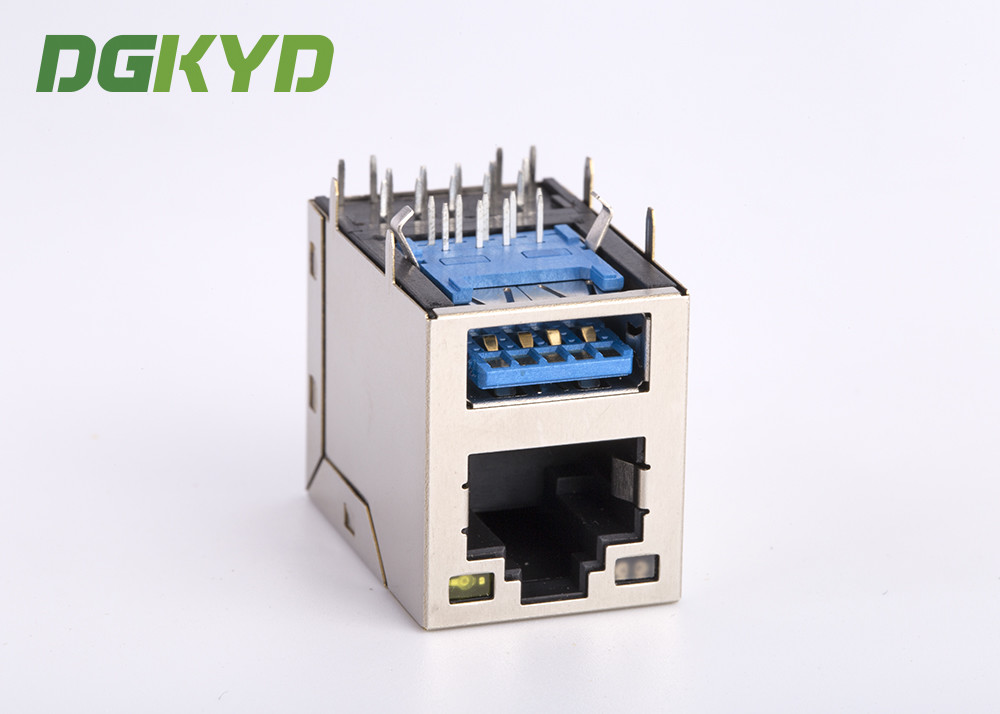 Gigabit Modular Jack RJ45 Stacked Over USB Rj45 Connector 3.0 X1F Cat6 ...