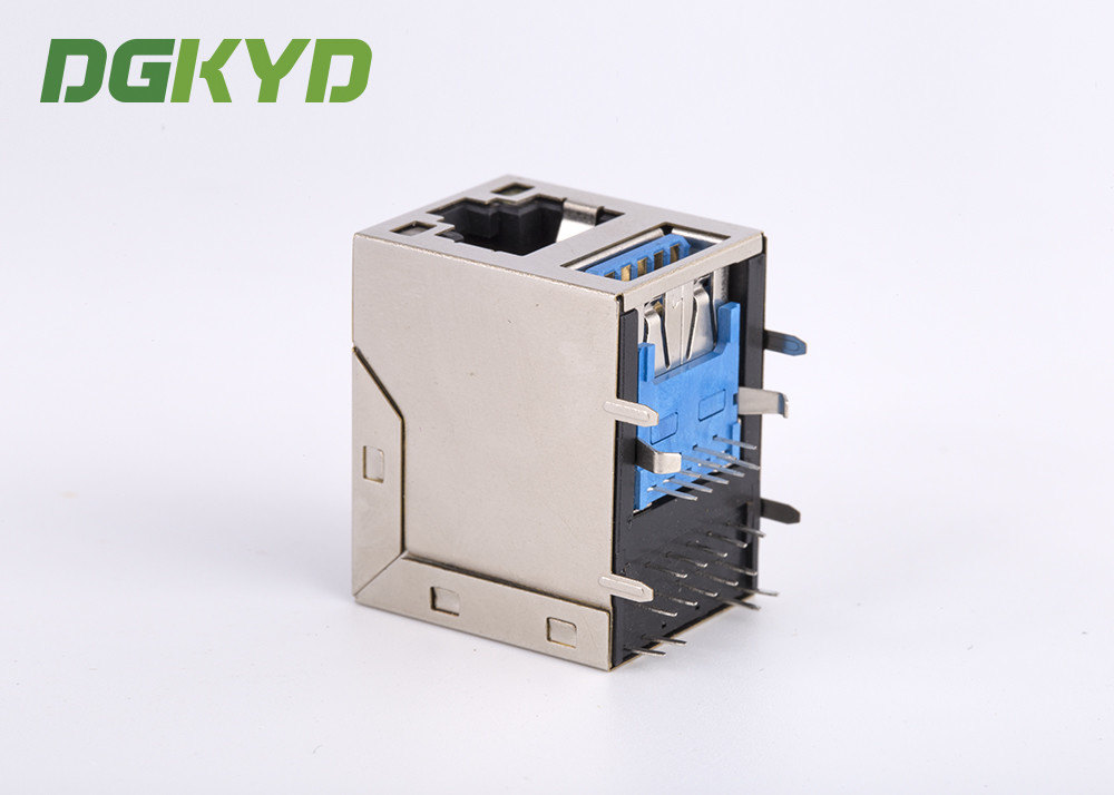 Gigabit Modular Jack RJ45 Stacked Over USB Rj45 Connector 3.0 X1F Cat6 ...